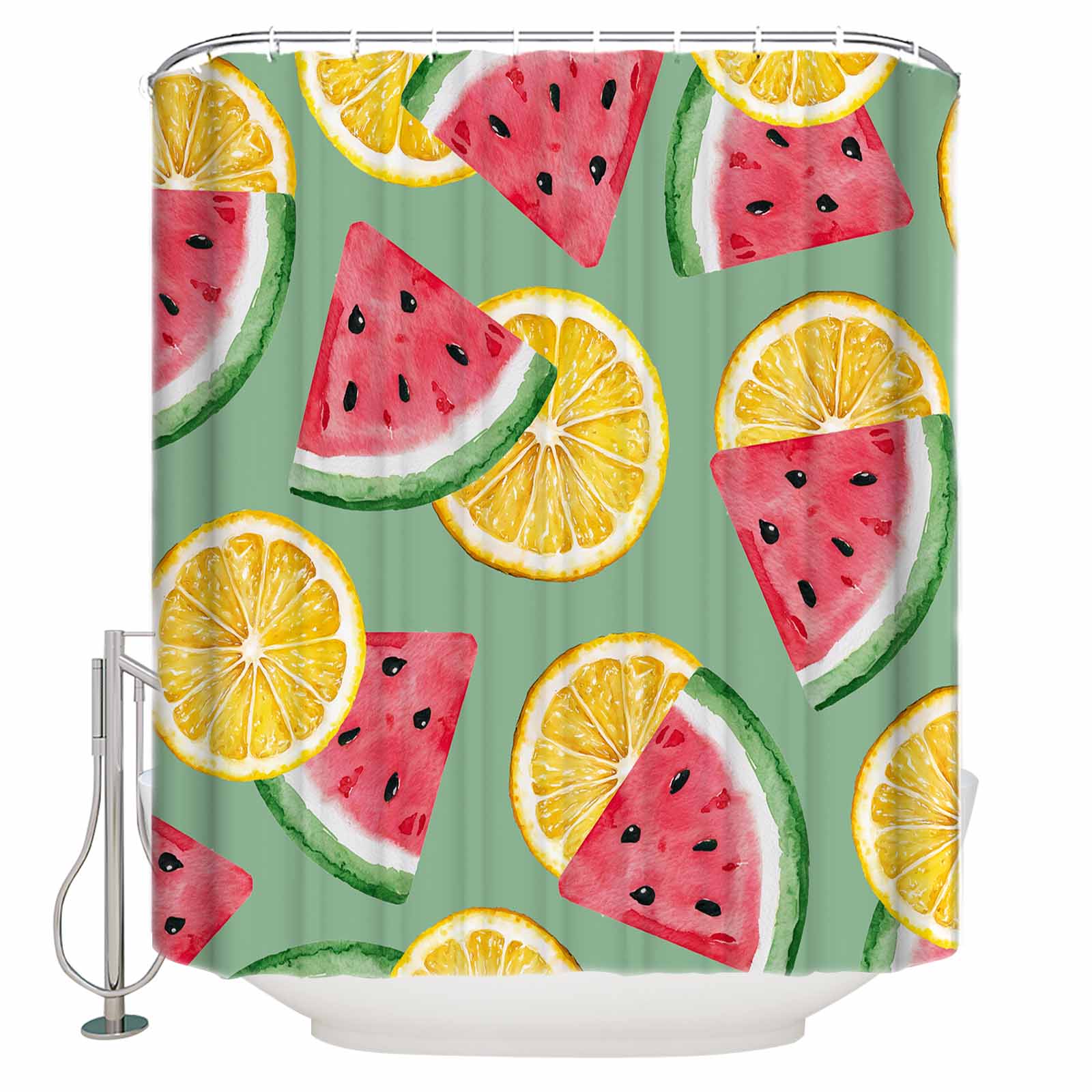 72x78 Inch Shower Curtain Red Watermelon Bathroom Decor Waterproof ...
