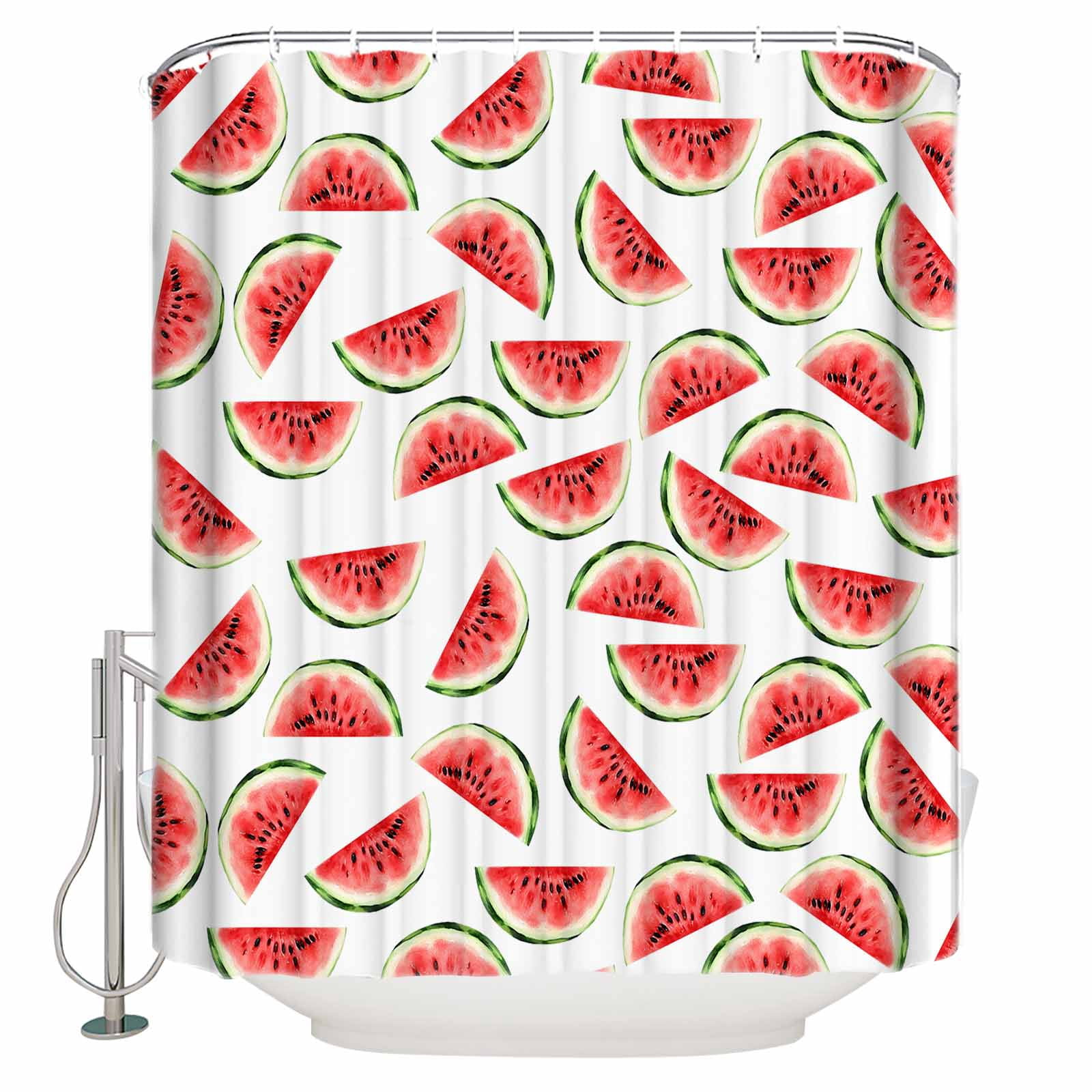 72x78 Inch Shower Curtain Red Watermelon Bathroom Decor Waterproof ...