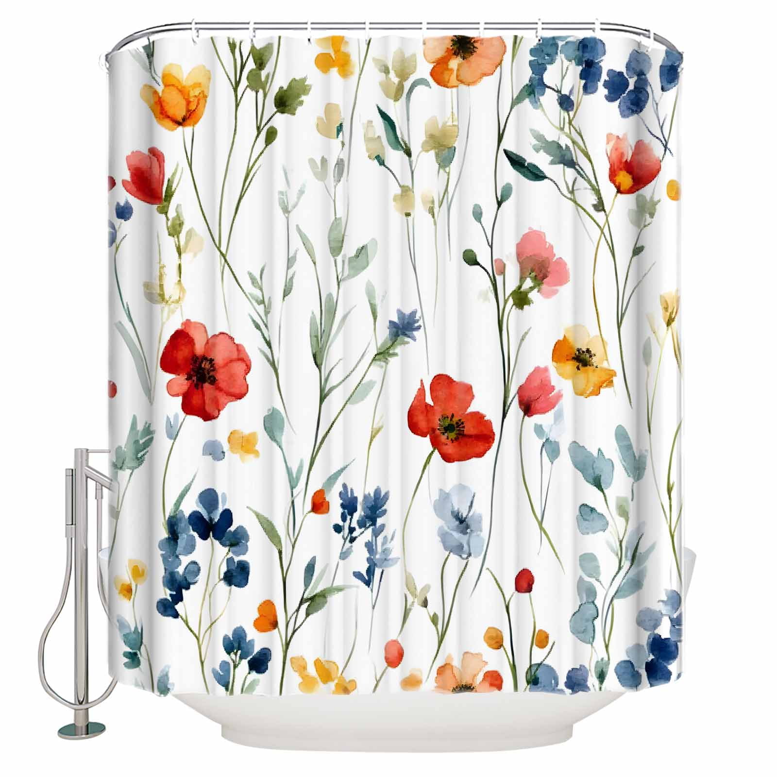 72x78 Inch Shower Curtain Rustic Pressed Floral Bathroom Decor ...