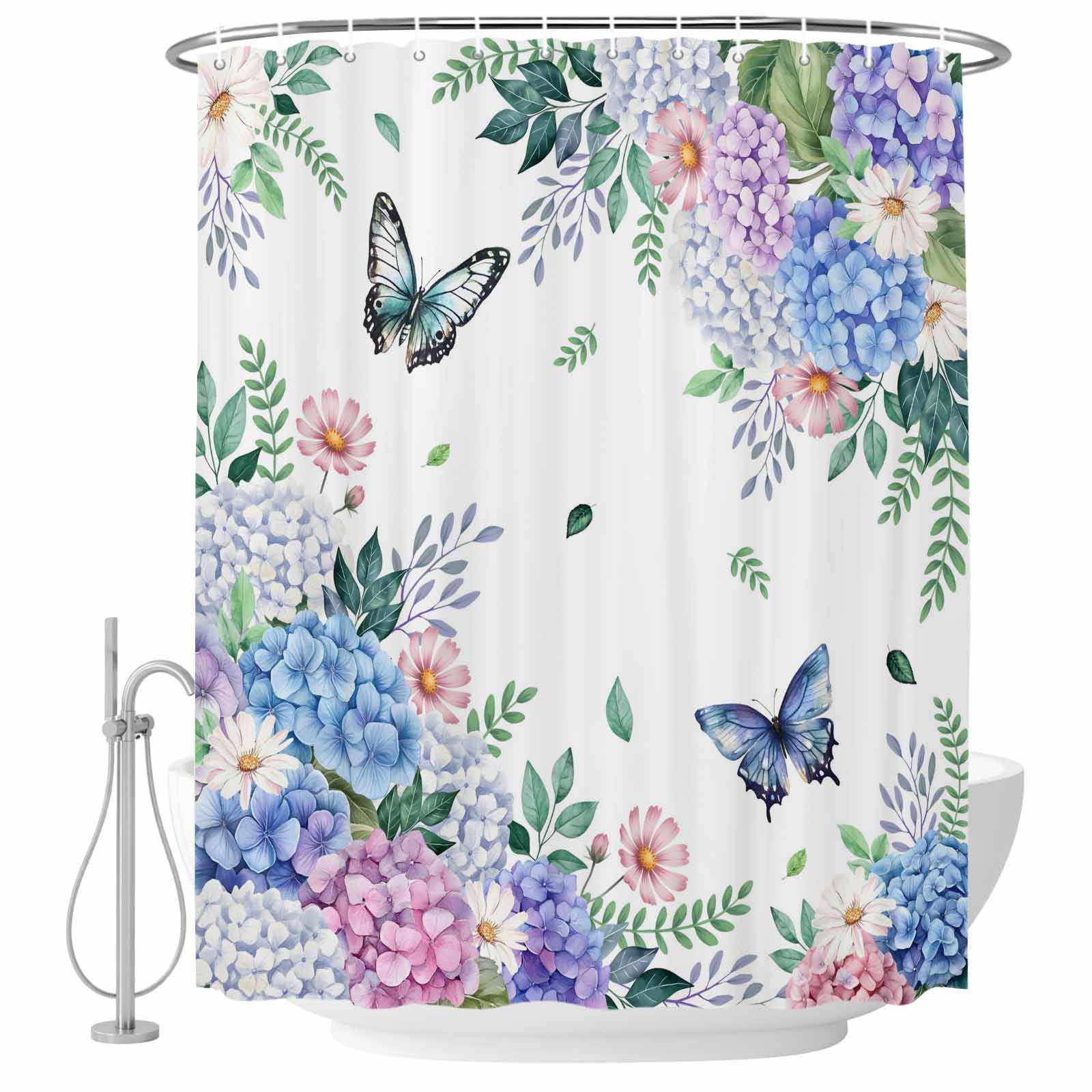 72x78 Inch Shower Curtain Spring Flowers Bathroom Decor, Waterproof ...