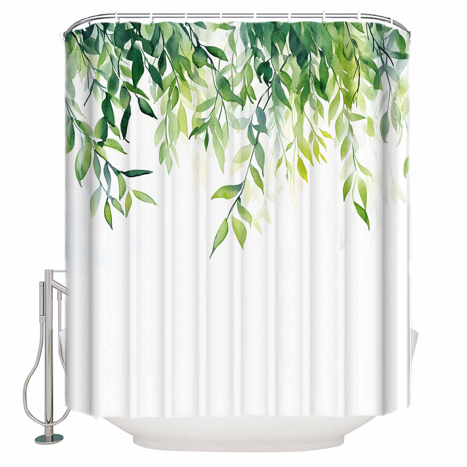 72x78 Inch Shower Curtain Summer Green Leaf Bathroom Decor Waterproof ...