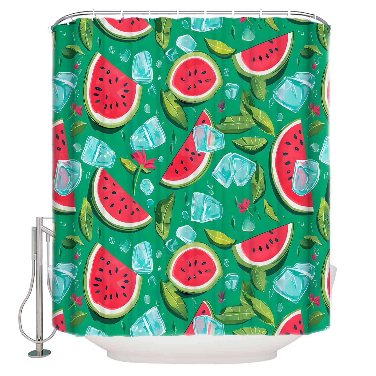 72x78 Inch Shower Curtain Summer Watermelon Bathroom Decor Waterproof ...