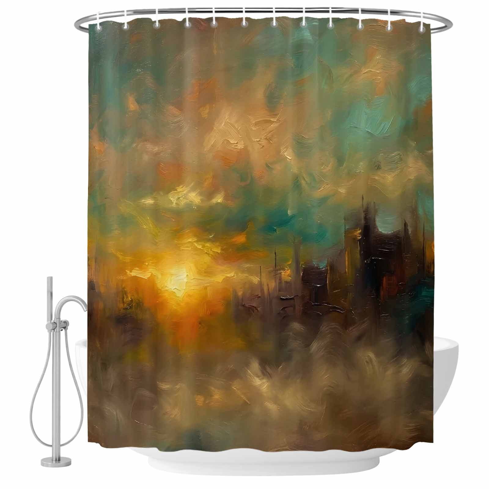 72x78 Inch Shower Curtain Sunset Sky Bathroom Decor, Waterproof Fabric ...