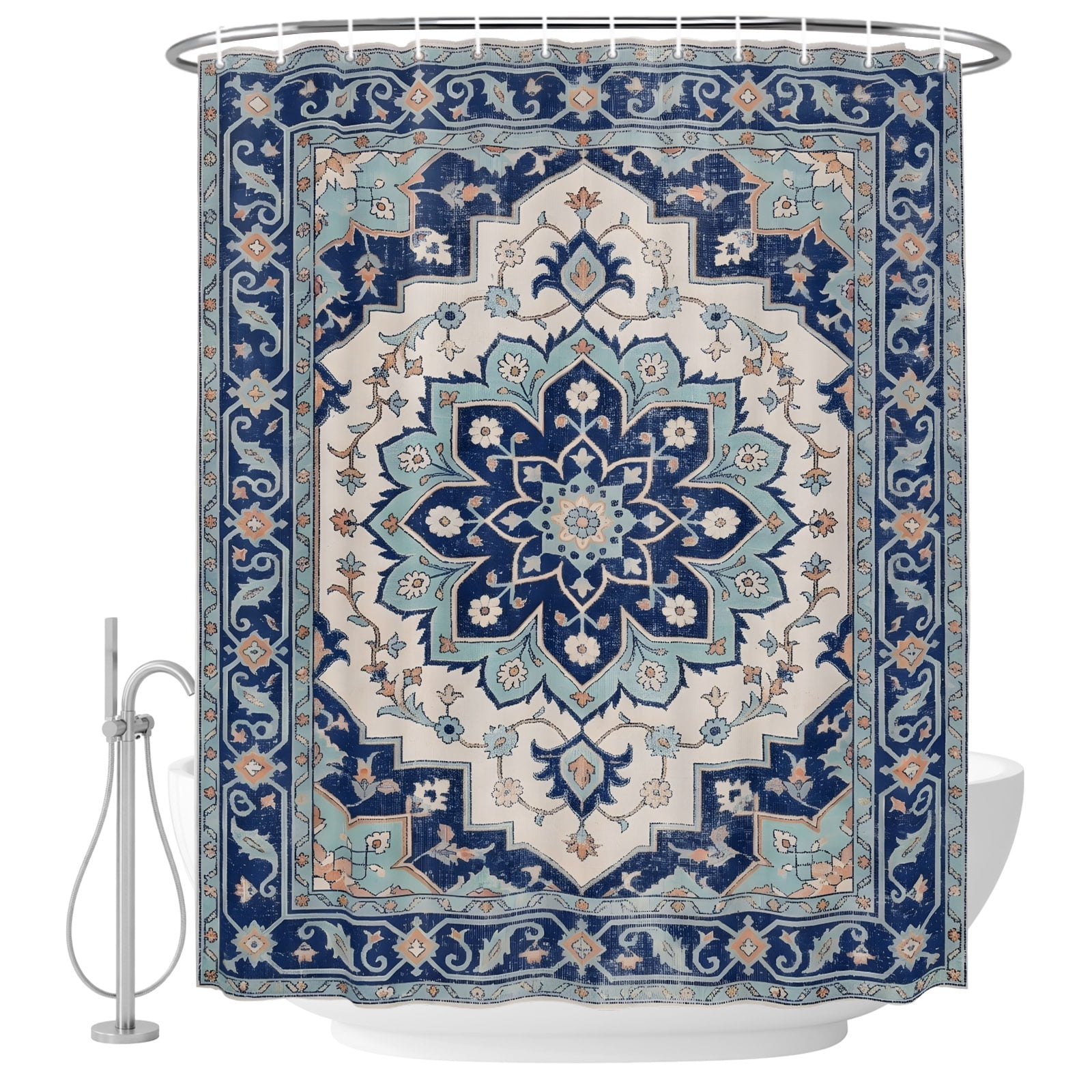 72x78 Inch Shower Curtain Traditional Ethnic Bathroom Decor, Waterproof ...