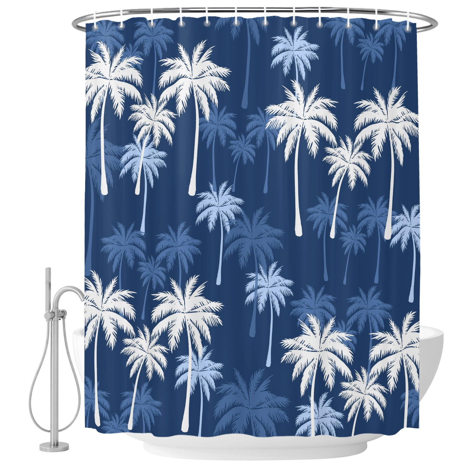 72x78 Inch Shower Curtain Tropical Palm Tree Bathroom Decor, Waterproof ...