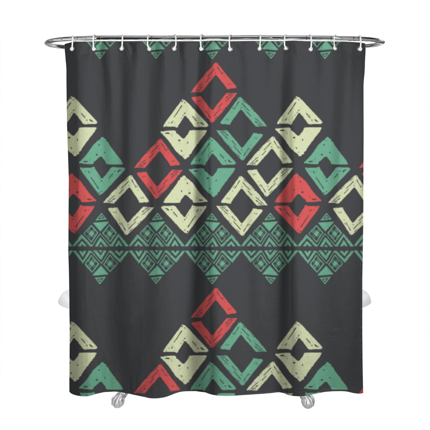 72x84 Earthy Aesthetic Shower Curtain Geometric Pattern Waterproof with ...