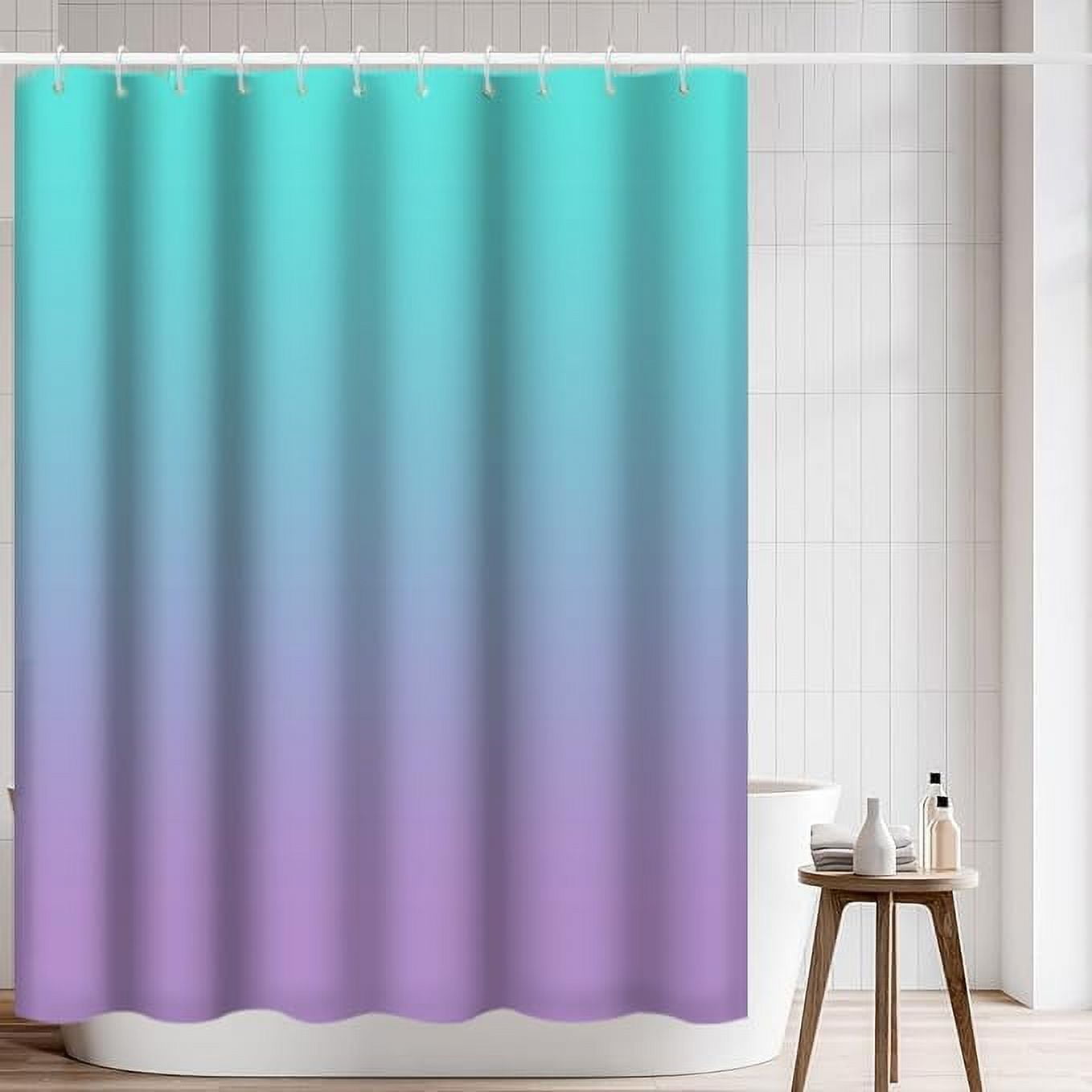 72x84 Inch Large Colorful Gradient Shower Curtain Teal Purple Ombre ...