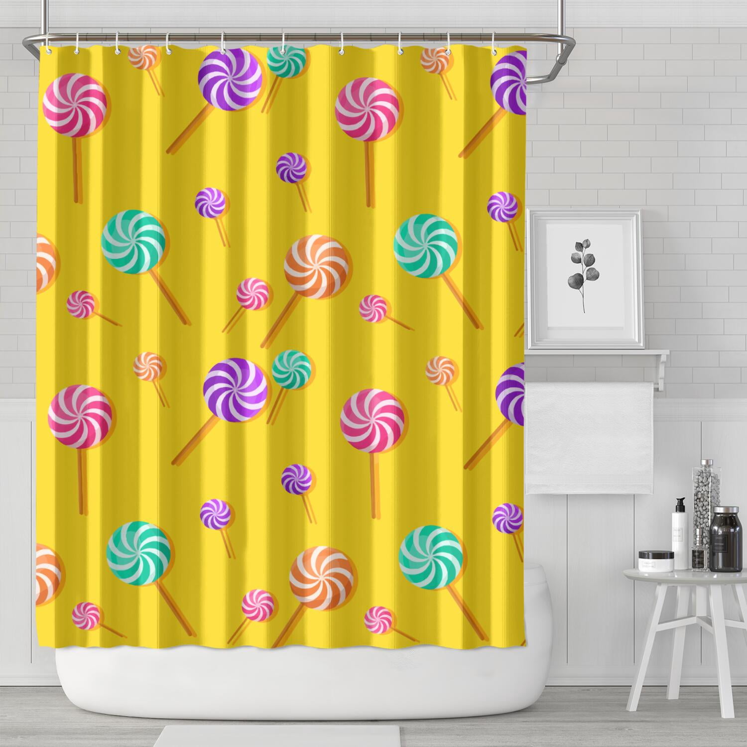 72x84in Waterproof Shower Curtain with Weighted Hem, Mold-Resistant ...