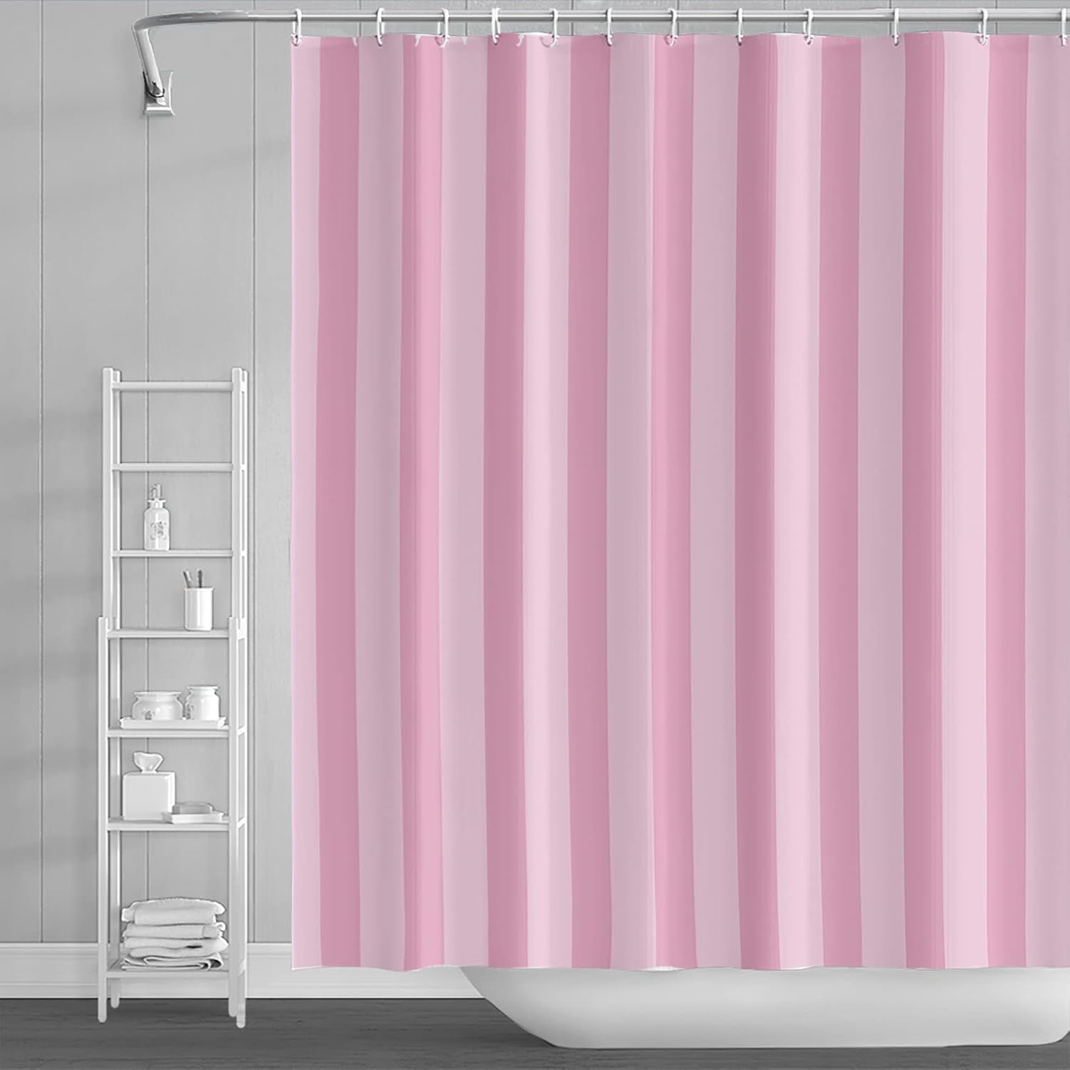 72x84inch Pink Stripes Shower Curtain Decor Gradient Light Pink ...