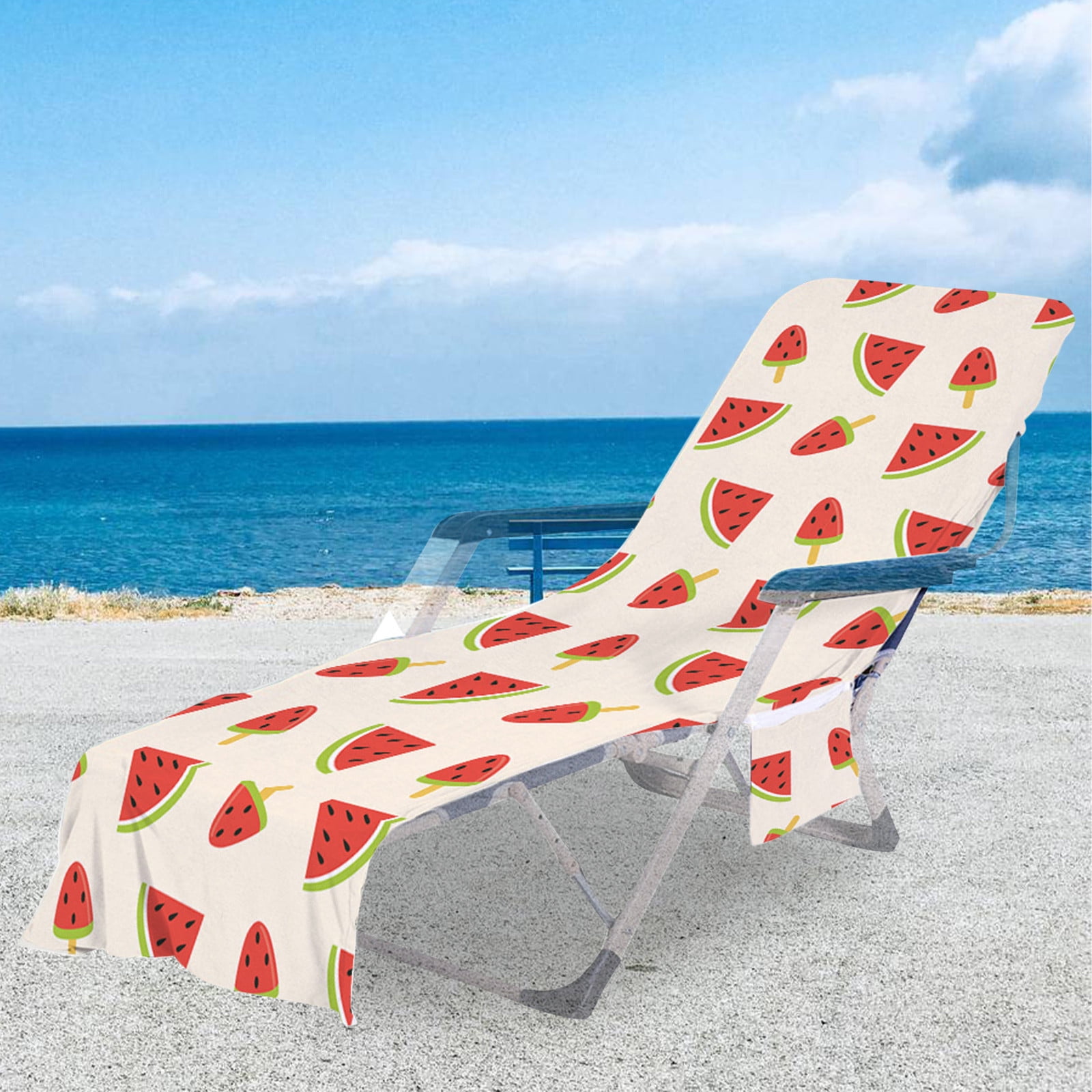 73*210cm Beach Lounge Chair Cover，Portable Beach Cover for Sun Lounger ...