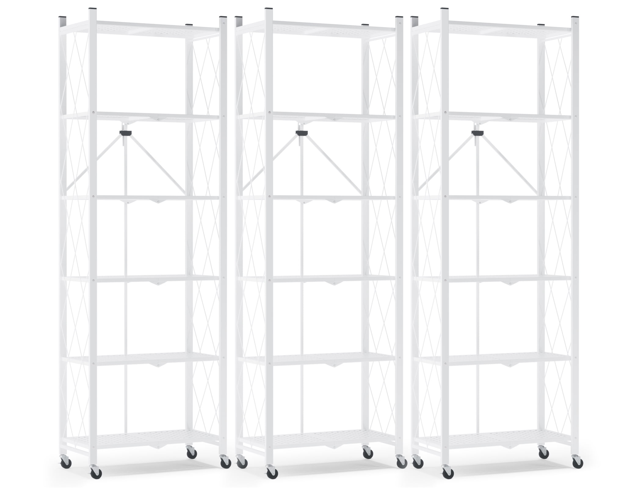 73.6" H Large Storage Shelves with Wheels, Bookshelf with Storage, No ...