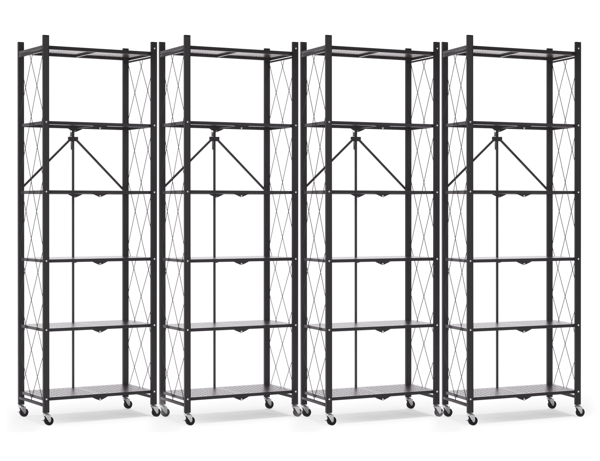 73.6" H Large Storage Shelves with Wheels, Bookshelf with Storage, No ...