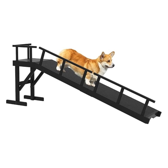73" Dog Ramp for Bed,Birchwood Pet Ramp with Removable Side Rail and ...