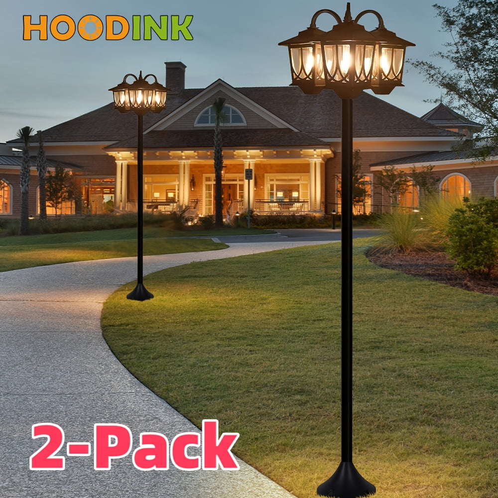 73 Inch 3 Heads Solar Lamp Clear Glass Aluminum 60 Lumens Kelvin 3000K ...