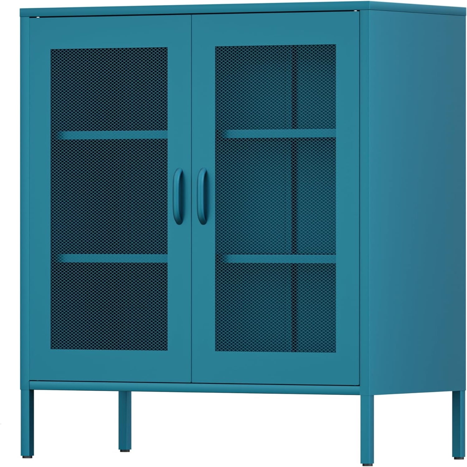 73 Inches Black Metal Cabinet with Mesh Doors 5 Tier Display Cabinet ...