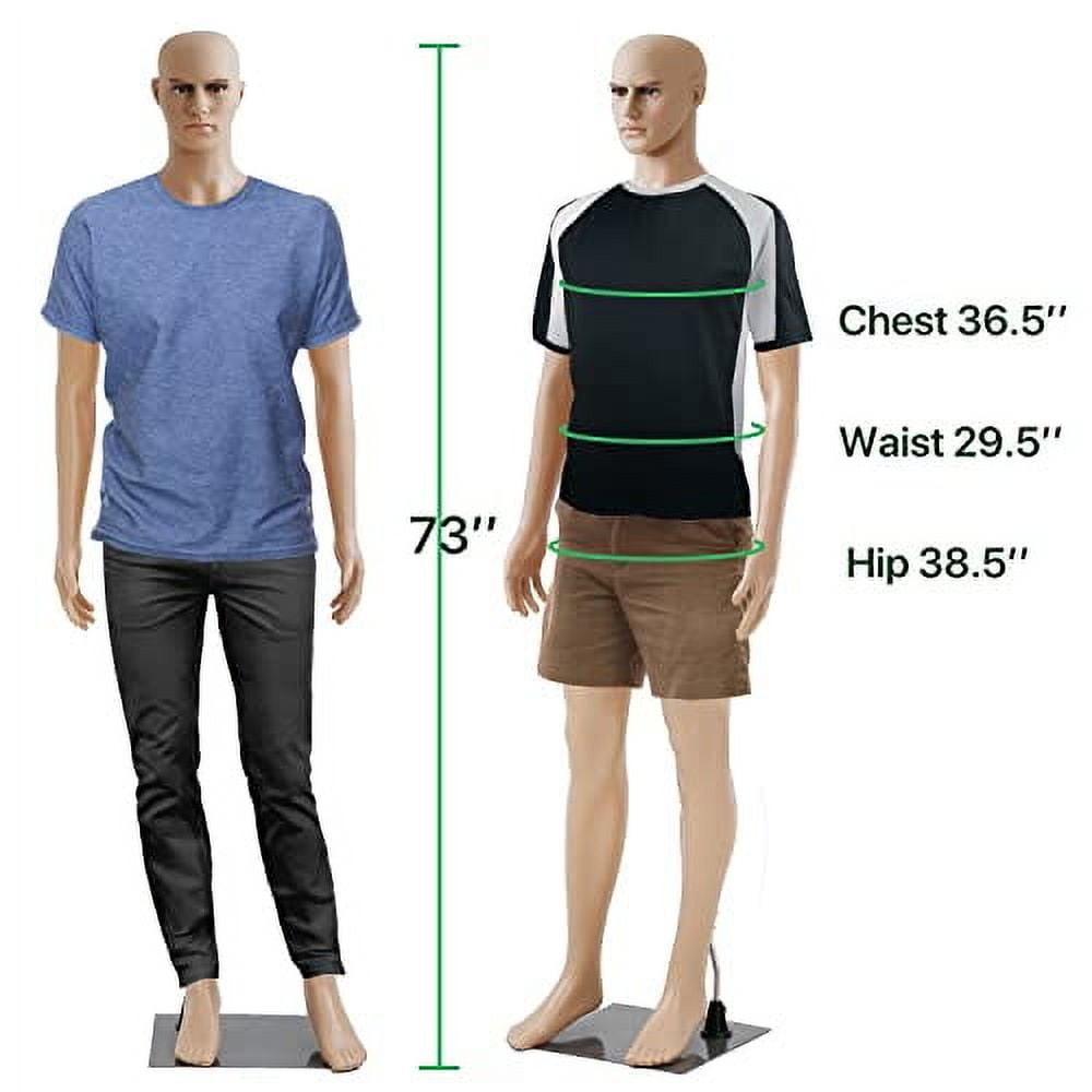 73'' Male Mannequin Plastic Mannequin Torso with Stand Male Mannequin ...