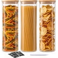 73 Oz Glass Storage Jars with Bamboo Lids - 3 Pack Clear Glass ...