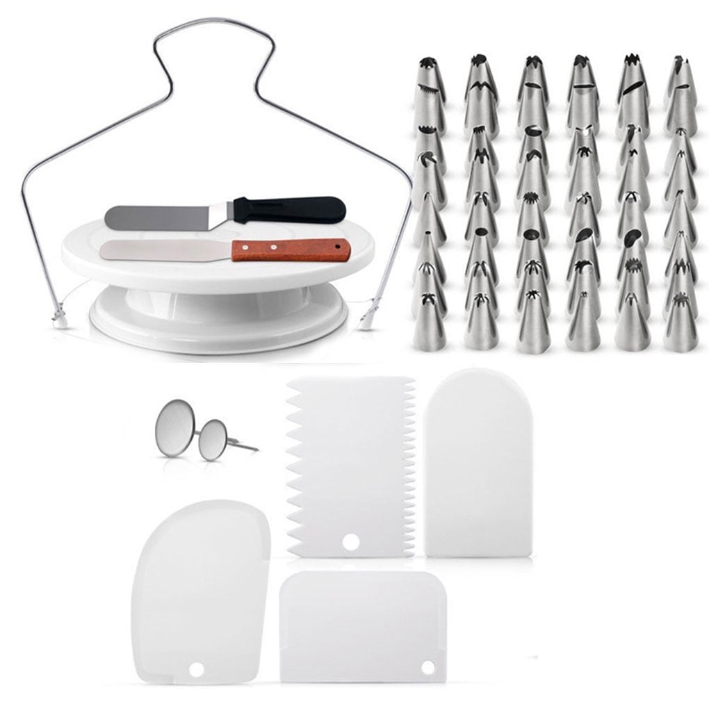 73 Pcs Cake Baking Decorating Kit Rotating Turntable Frosting Piping ...