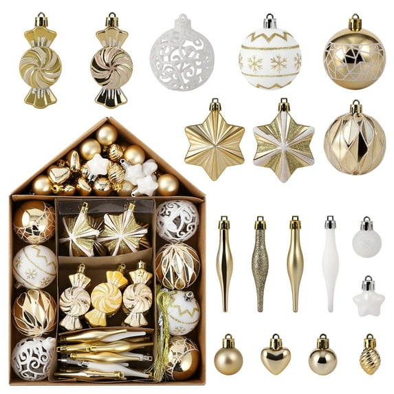 73-Piece Shatterproof Christmas Ball Ornaments Set, Unbreakable Xmas ...