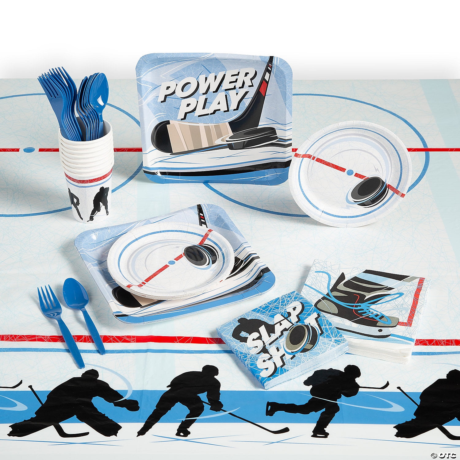 73 Pieces Hockey Party Tableware Kit for 8 Guests - Walmart.com
