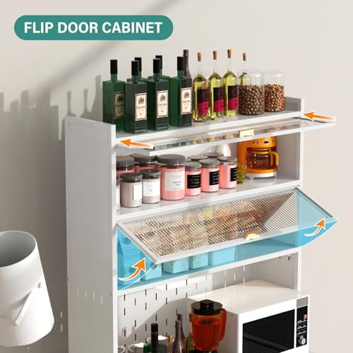 73‘’ Tall Kitchen Metal Pantry Cabinet, Pantry Storage Cabinet with ...