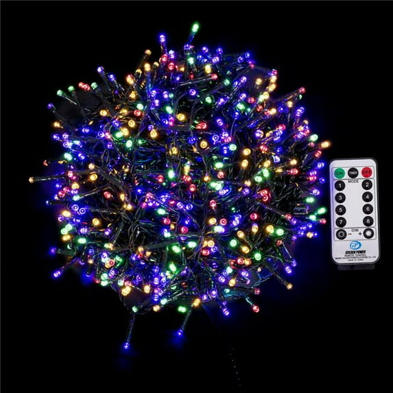 73 ft. 1000 Light LED 8 Function Cluster Set with Green Wire, Multi Color - Walmart.com