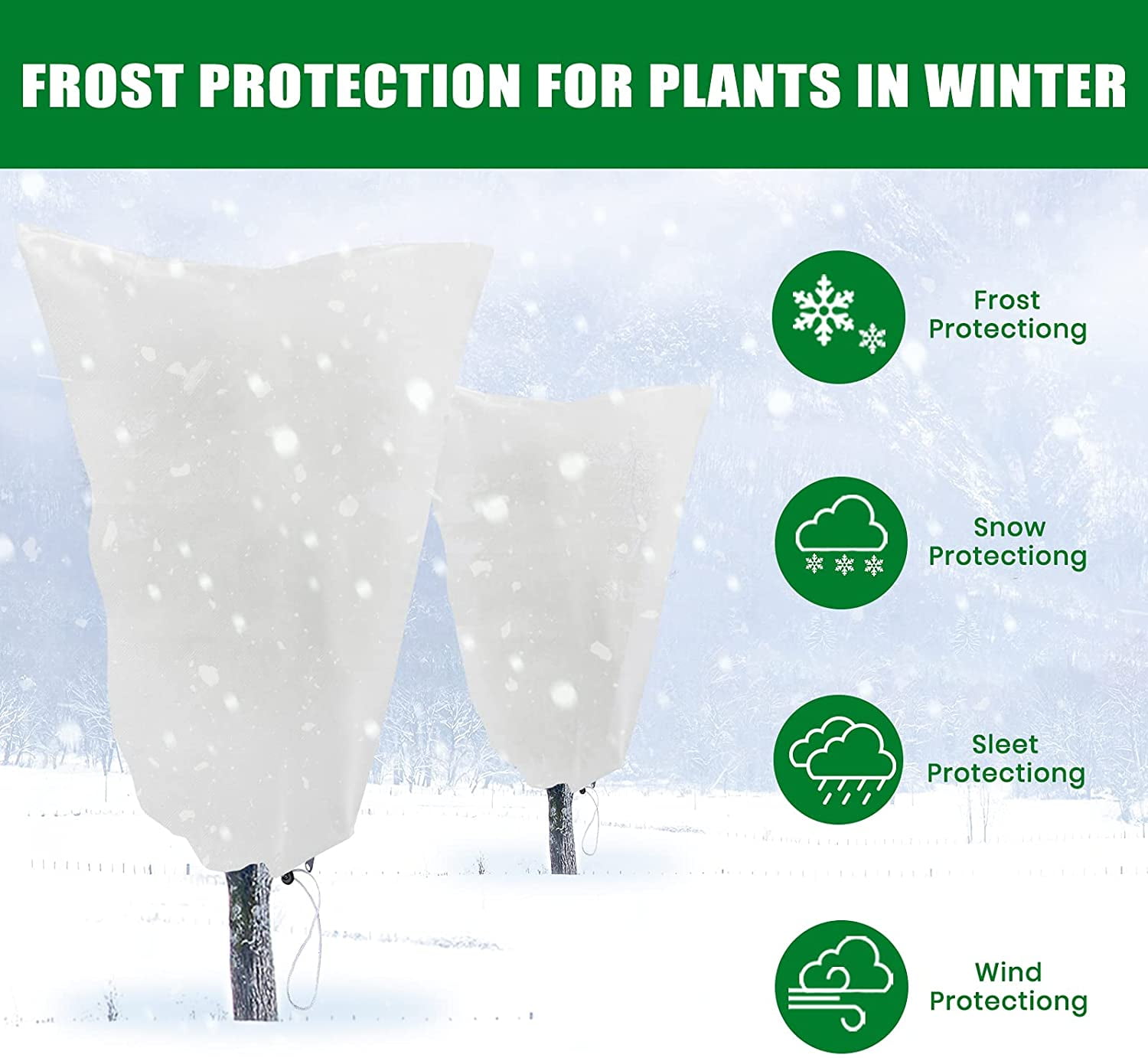 73" x 73" Plant Covers Freeze Protection, Frost Cloths for Outdoor ...