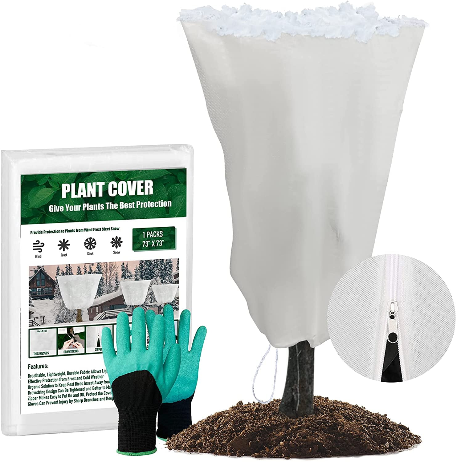 73" x 73" Plant Covers Freeze Protection, Frost Cloths for Outdoor ...