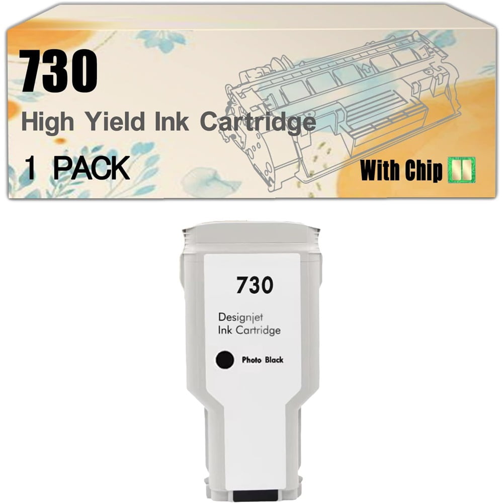 730 Ink Cartridges High Yield Compatible for HP DesignJet T1600 1700 2600, with Chip GY*1 ...