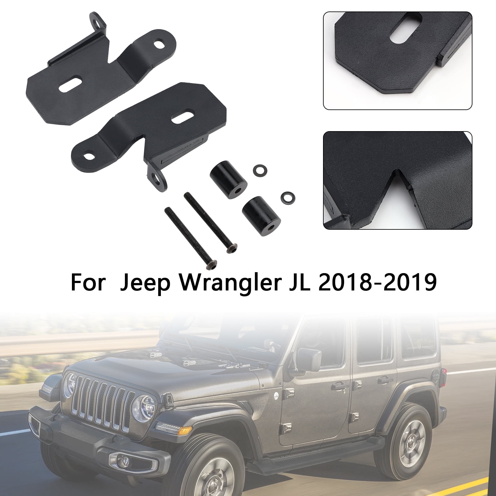 7318 A-Pillar Black Light Mount Brackets For Jeep Wrangler JL 2018-2019 ...