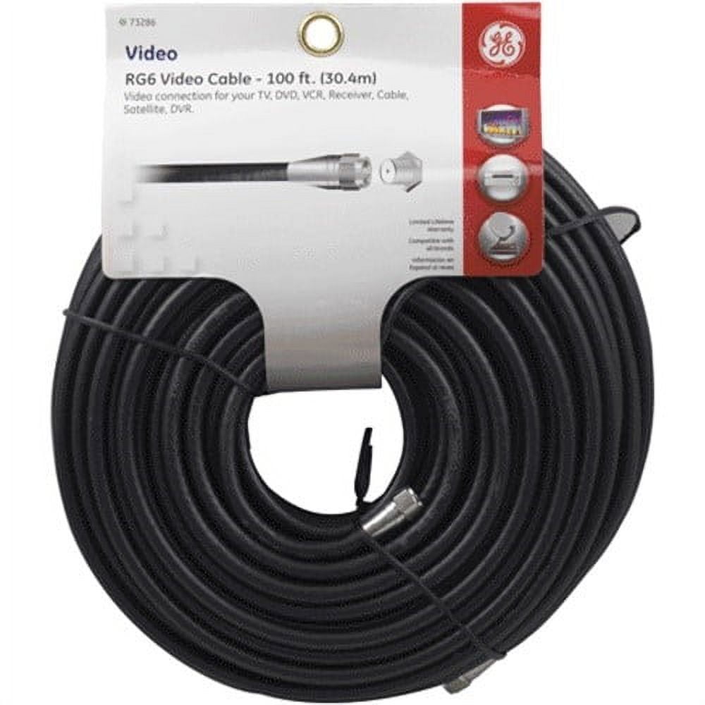 73286 Rg100' Black Video Coax Cable W/Silver Ends - Walmart Business ...