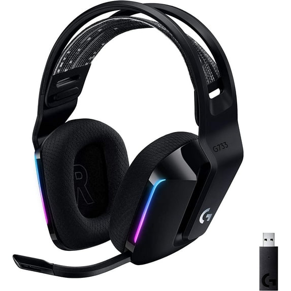 733 Lightspeed Wireless Gaming Headset, Suspension Headband, Lightsync ...