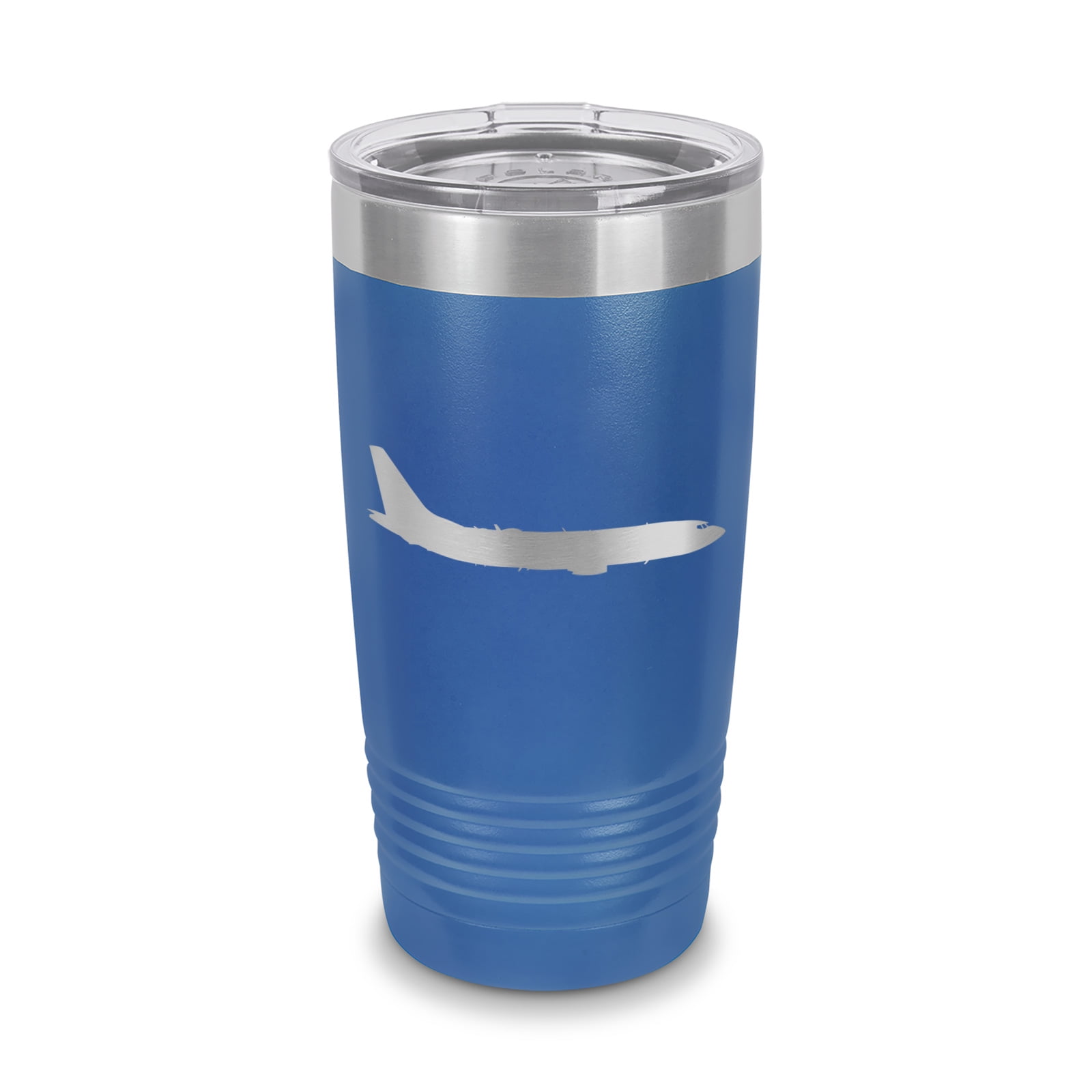 737 MAX Side View Tumbler 20 oz - Laser Engraved w/ Clear Lid ...