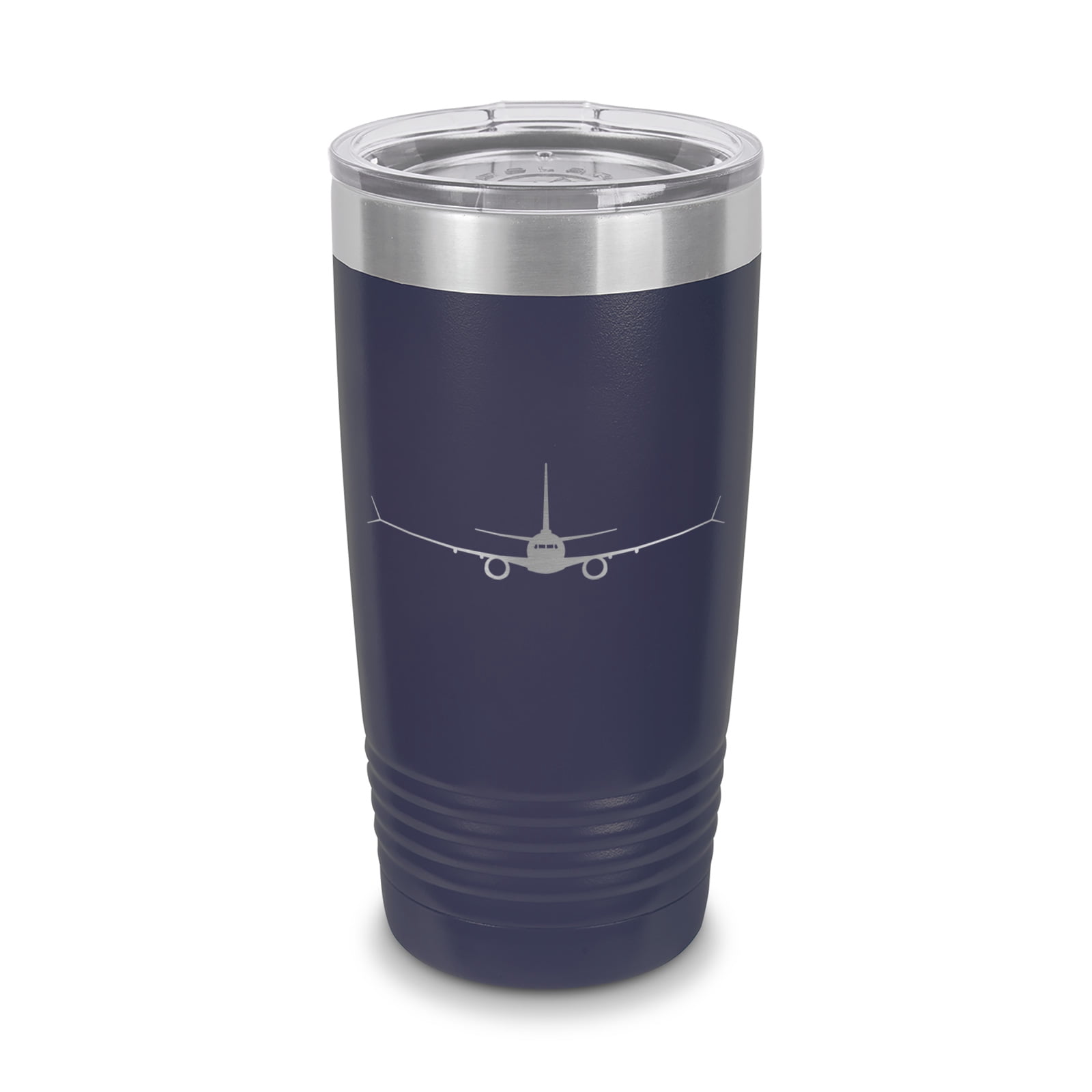 737 MAX Tumbler 20 oz - Laser Engraved w/ Clear Lid - Stainless Steel ...