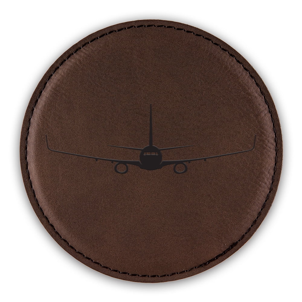 737 Next Generation NG Coaster Laser Engraved Leatherette - Round ...