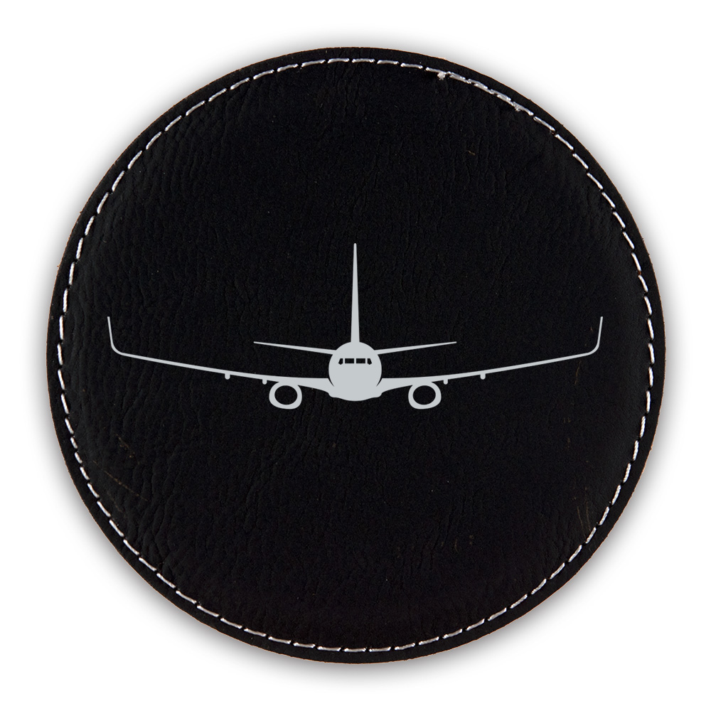 737 Next Generation NG Coaster Laser Engraved Leatherette - Round ...
