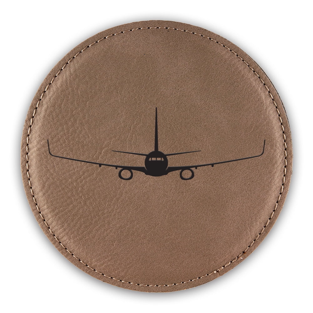 737 Next Generation NG Coaster Laser Engraved Leatherette - Round ...