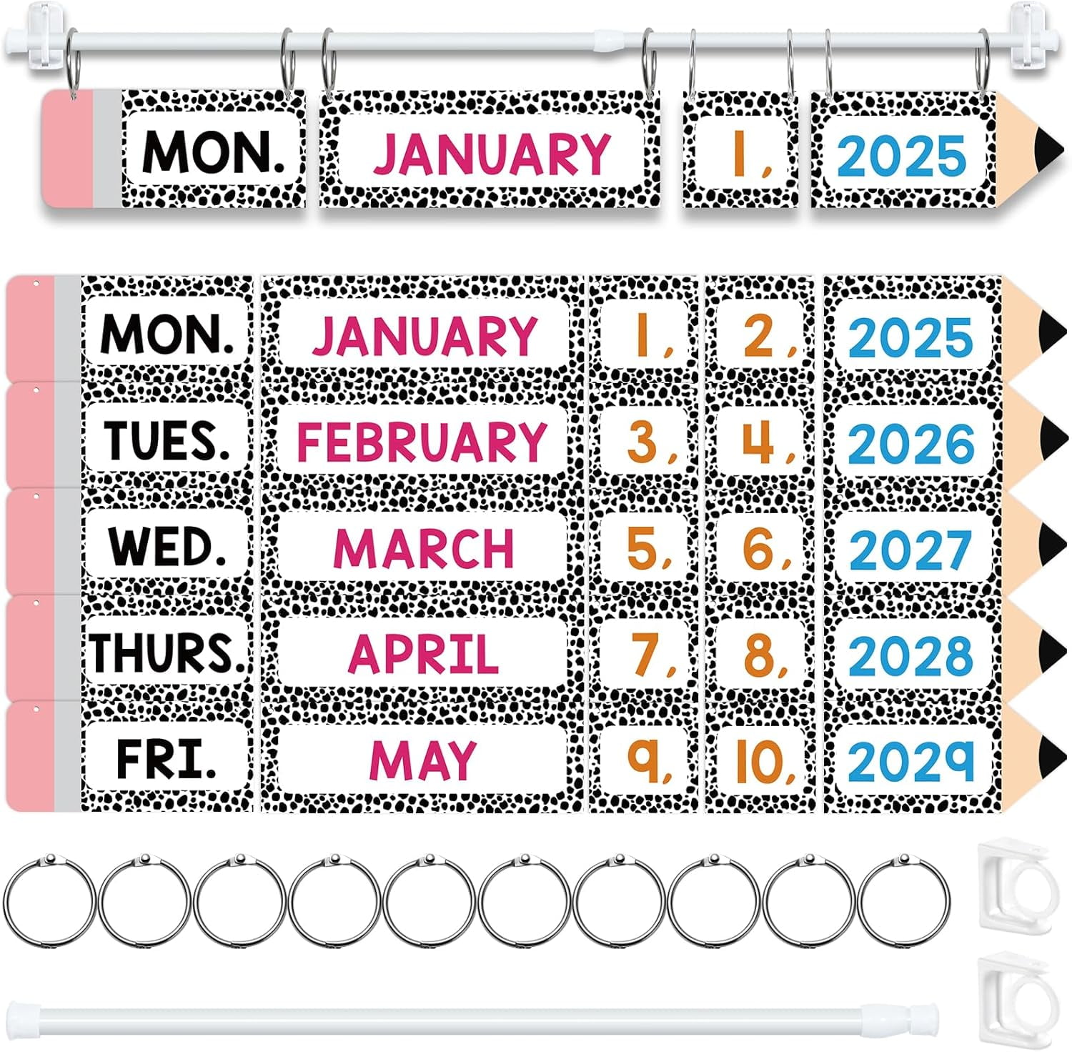 73Pcs Classroom Flip Calendar Bulletin Board Set with Holder for ...