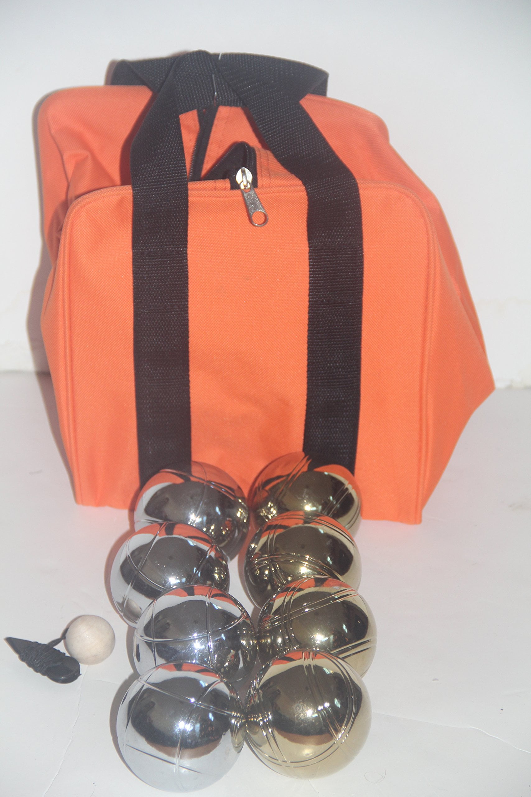 73mm Metal Bocce/Petanque Set with 4 Gold and 4 Silver Balls and Heavy ...