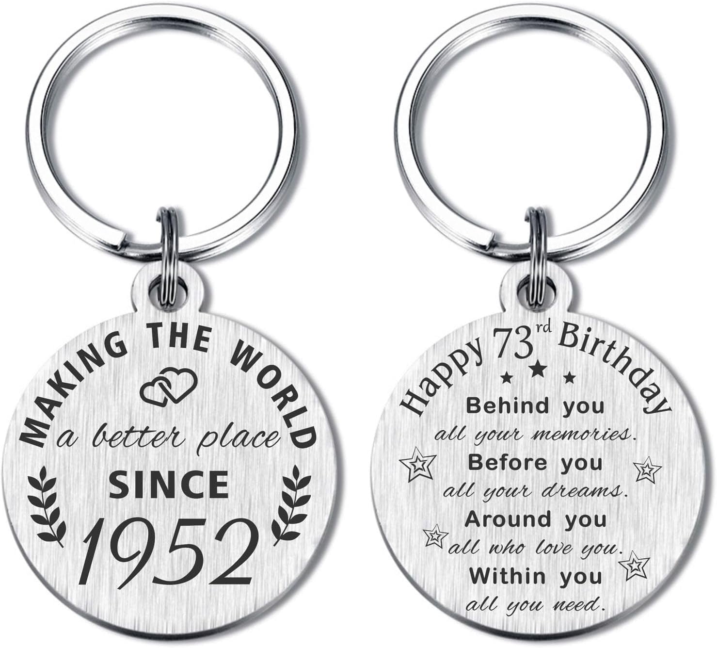 73rd Birthday Gifts for Women Men, 73 Year Old Birthday Keychain, Born ...