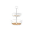 74-113W 2 Tier Wire Basket Stand - White - Walmart.com