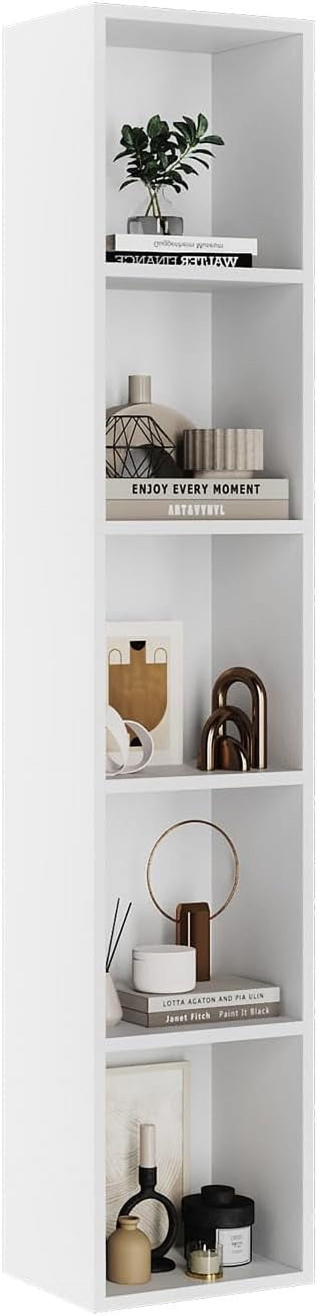 74" Tall Bookshelf 45" Wide Bookcase with Doors Modern Display Shelf ...