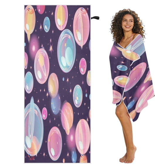 74.8*31.5in Magnetic Beach Towel Sand-Free & Quick Dry with Snap Loop ...