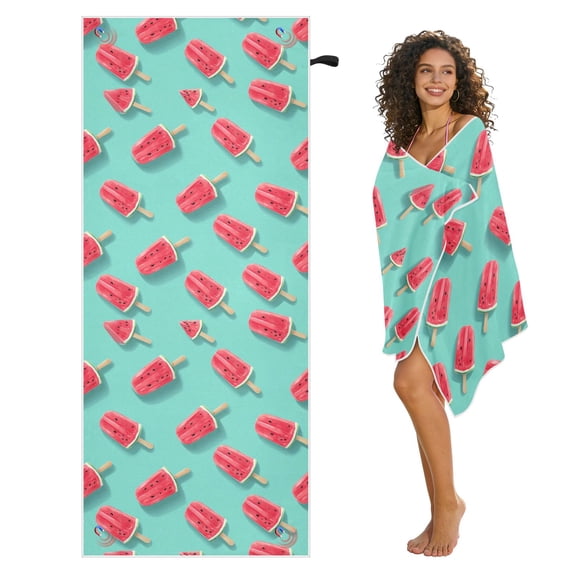 74.8*31.5in Magnetic Beach Towel Sand-Free & Quick Dry with Snap Loop ...