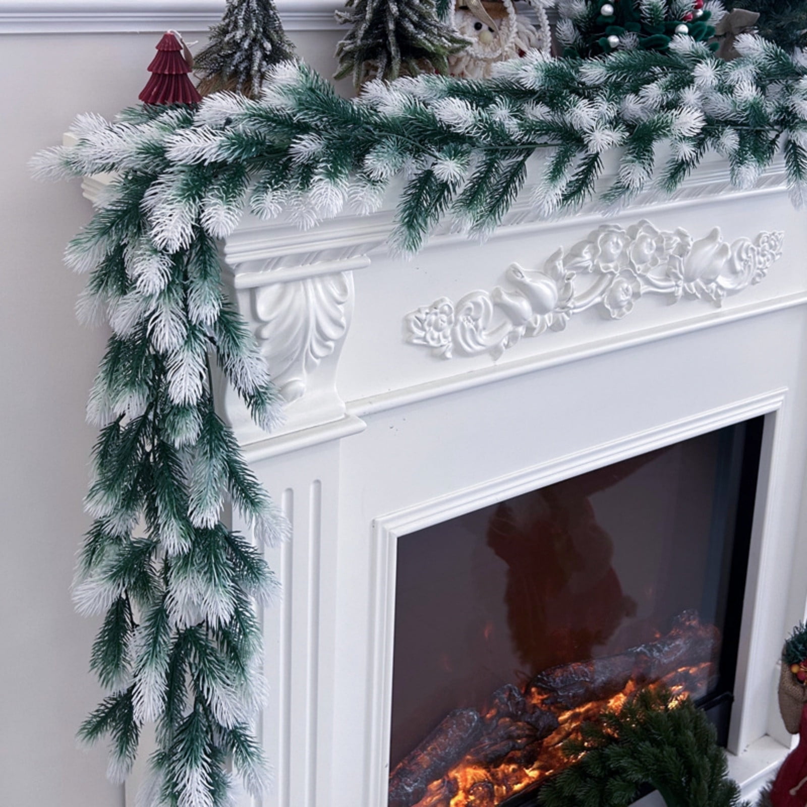 74.8" Artificial Christmas Garland - Realistic Plastic Pine Needle ...