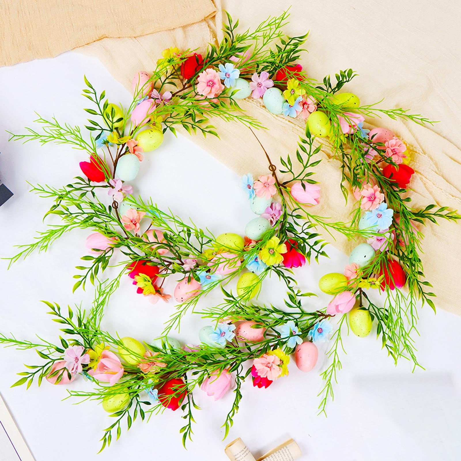 74.8 Inch Easter Artificial Eggs Vines with Eucalyptuses - Multicolor ...