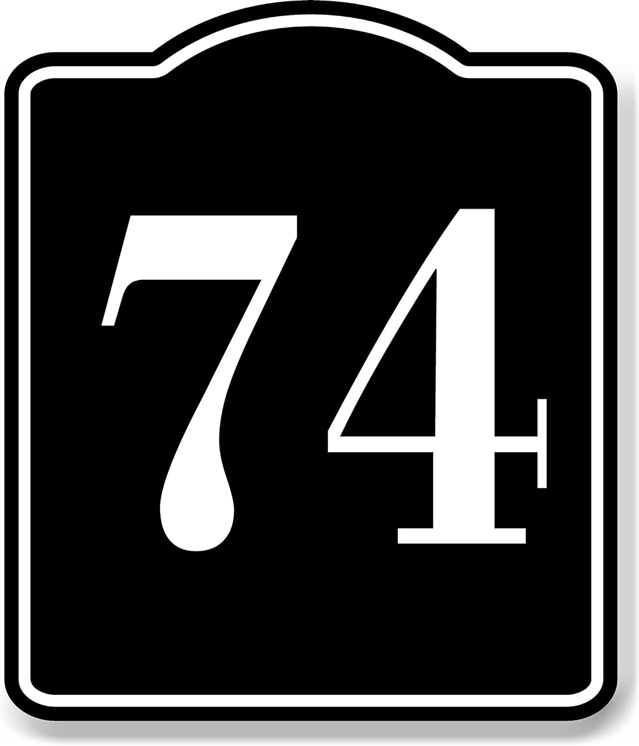 74 Bay Garage Door Plate Field Lane Gate Number BLACK Aluminum ...