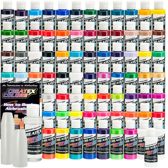 74 COLOR Createx COLORS PAINT SET - Airbrush - Hobby - Craft - Walmart.com