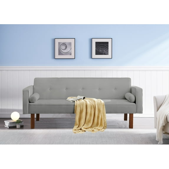 "74"" Futon Sofa Bed, Twin Size, Upholstered, Recliner, Removable ...