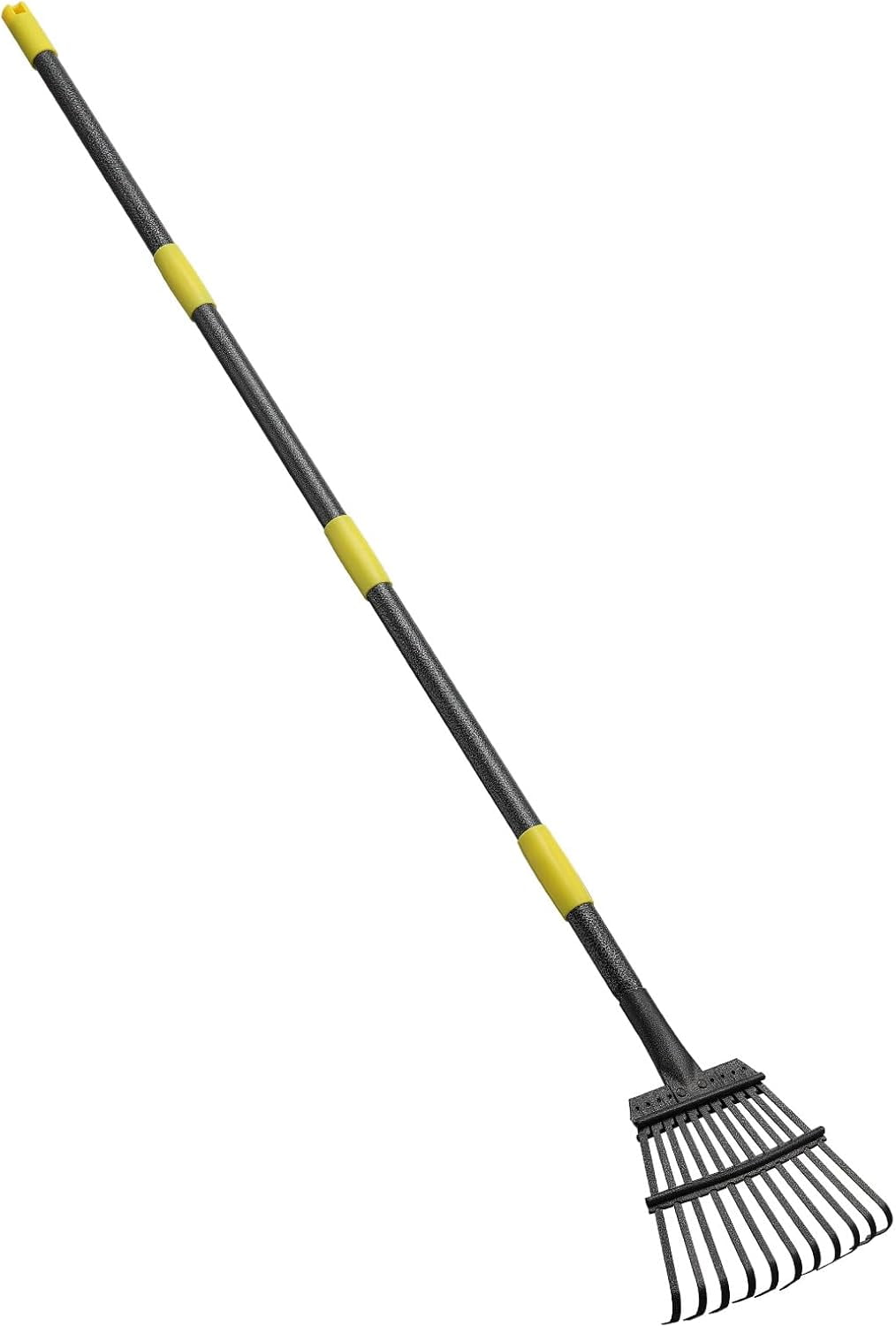 74 Inch Leaf Rake, 11 Tines Garden Rakes with Adjustable Sectional ...